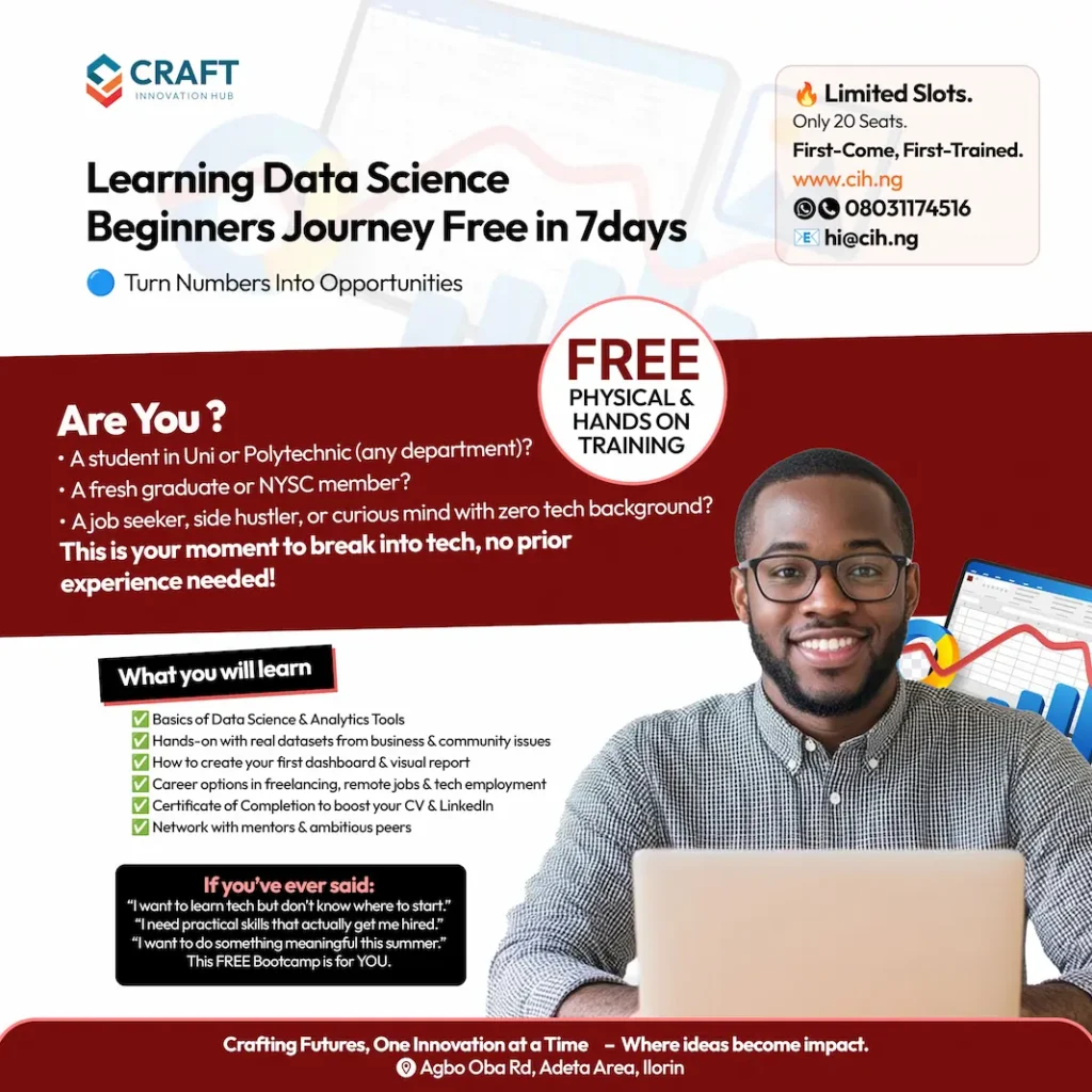 Free Data Science Beginner Bootcamp - Craft Innovation Hub